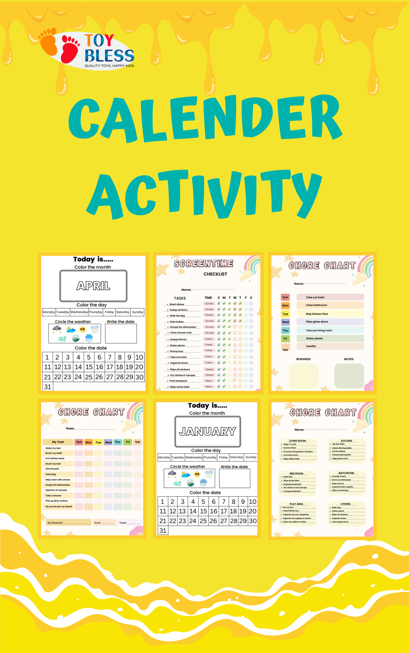 Calendar Activity eBook Worksheet for Kids! – toybless